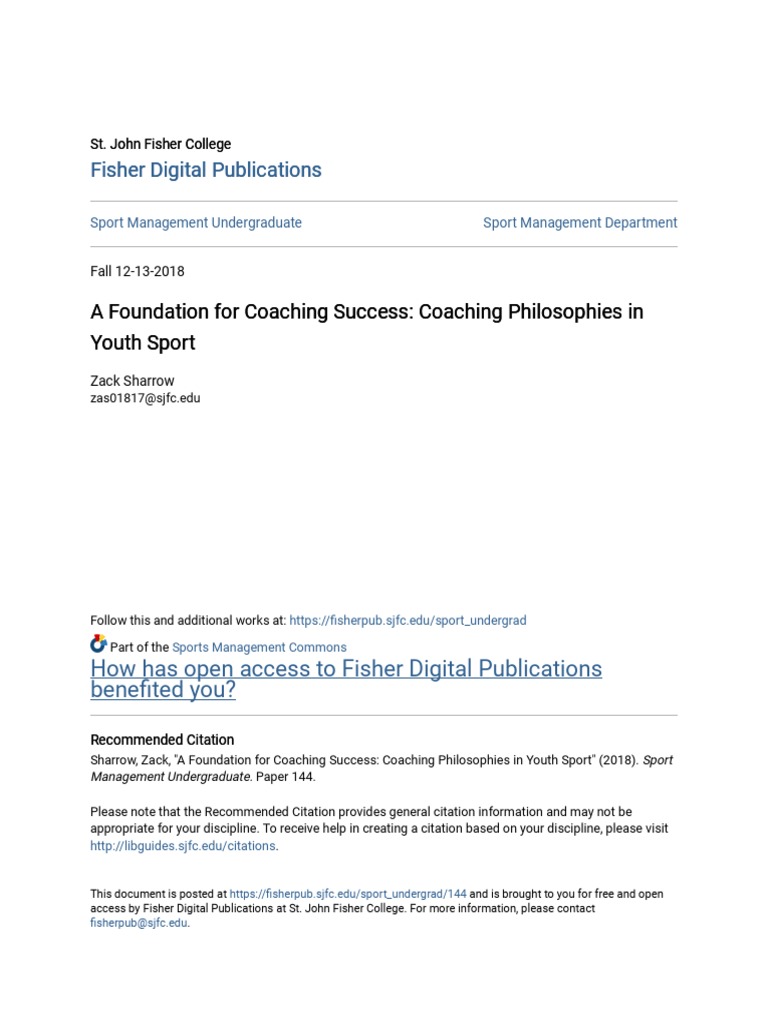 A Foundation For Coaching Success - Coaching Philosophies in Youth ...