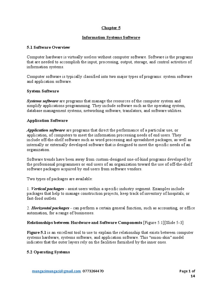 Chapter 5 Software Overview | PDF | Operating System | Object Oriented ...