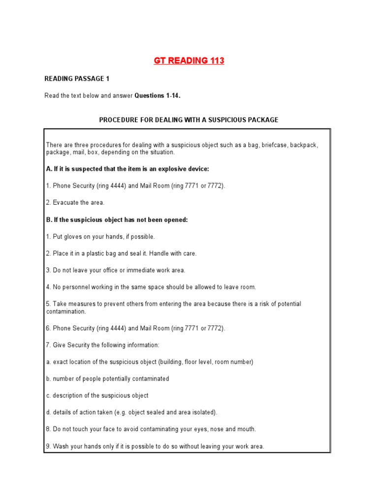 GT Reading 113 | PDF | Common Cold