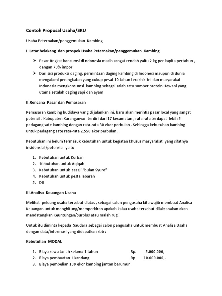 Contoh Proposal Usaha | PDF