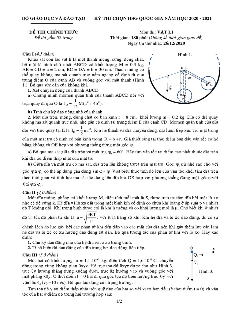 Đề VPhO 2020-2021 ngày 2 | PDF