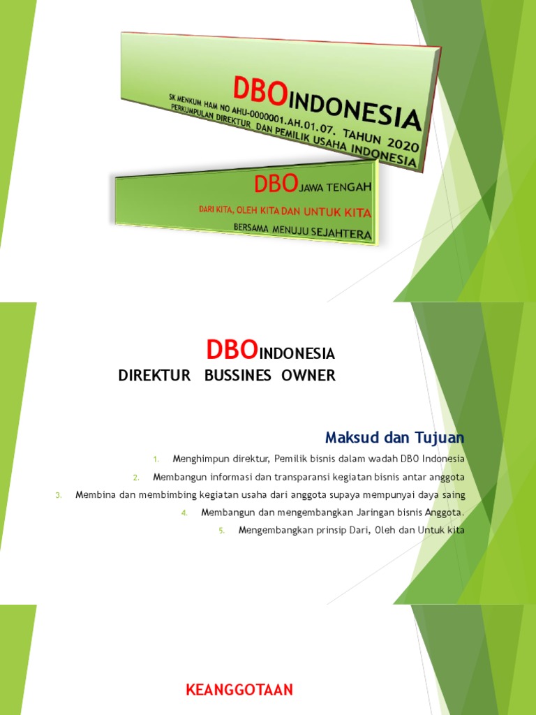 Maksud Dan Tujuan DBO Indonesia | PDF