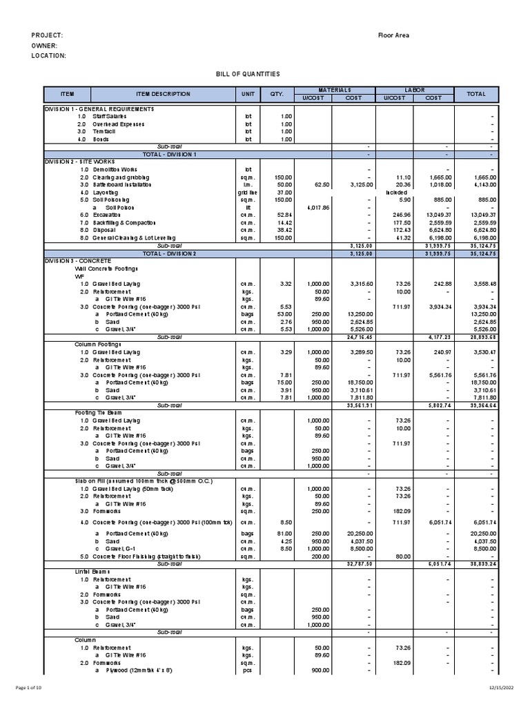 De Tablan, Dan Alfonso (Boq) | PDF | Concrete | Drywall