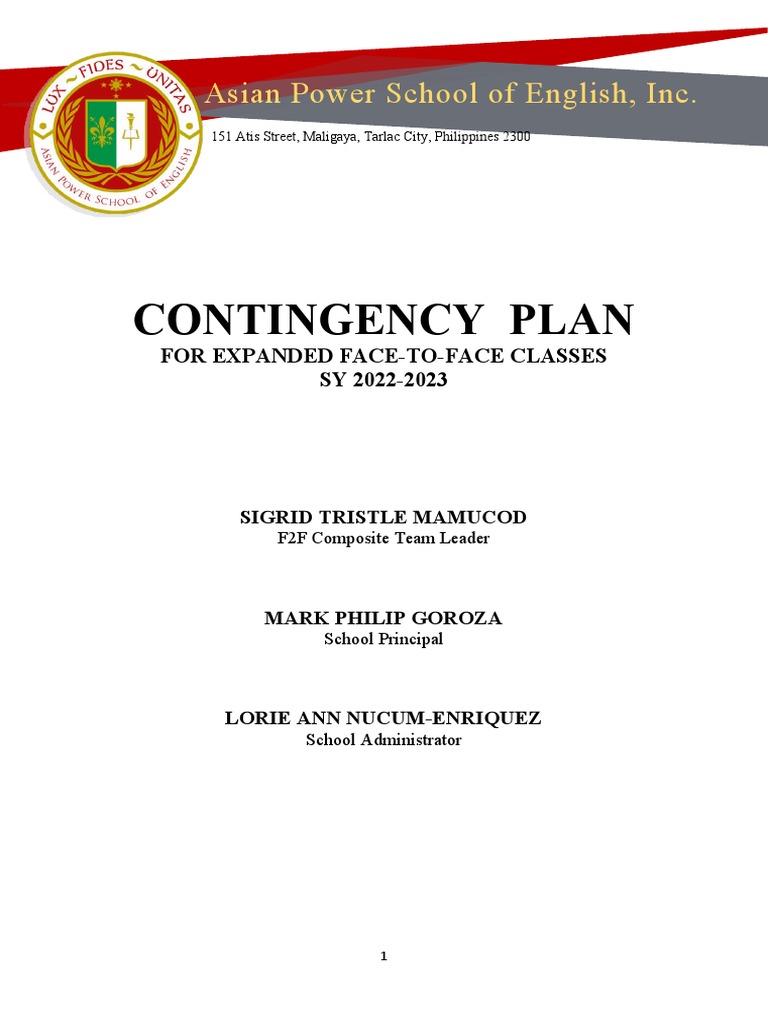 Contingency Plan | PDF | Emergency Management | Quarantine