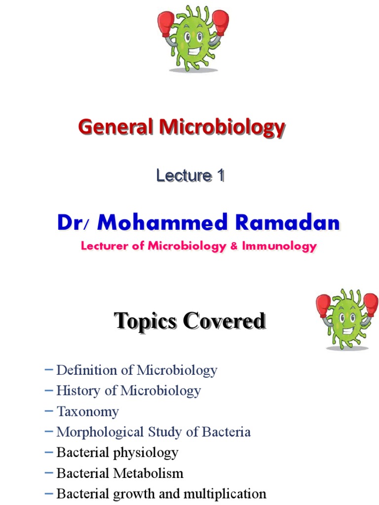 General Microbiology - Lecture 1 | PDF | Microbiology | Bacteria