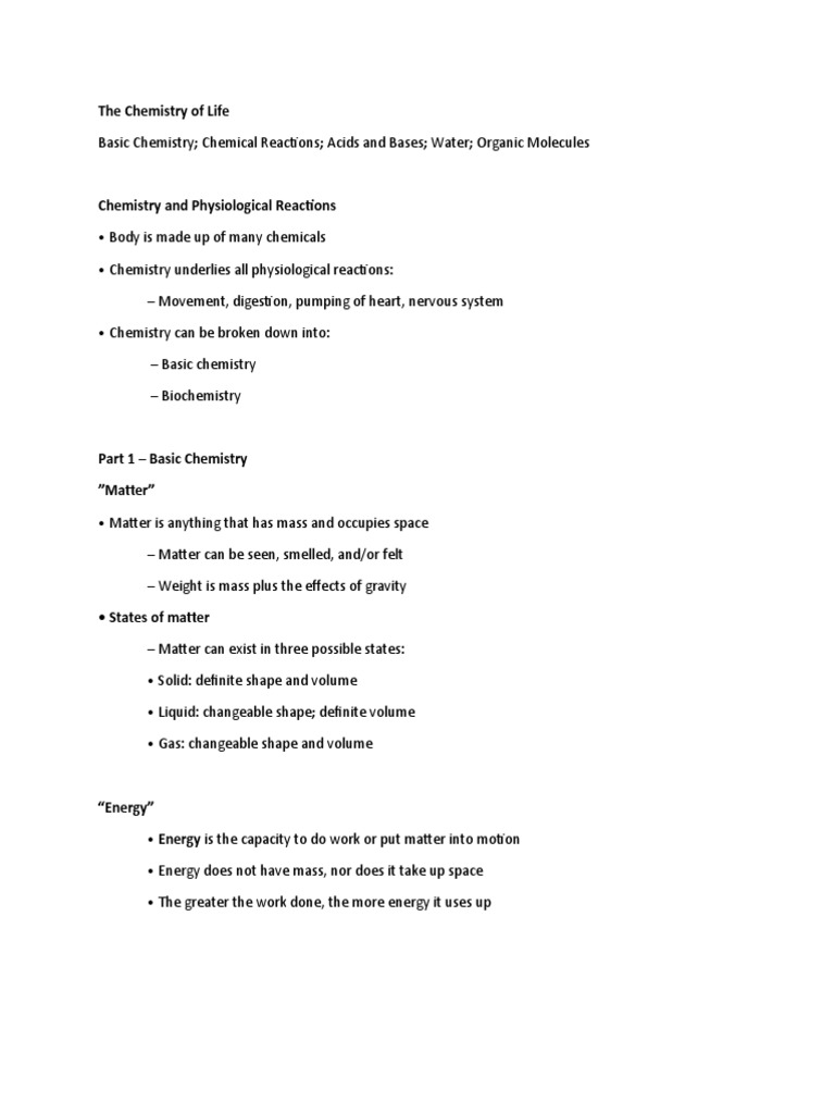 Understanding Life's Chemistry Basics | PDF | Carbohydrates | Chemical Bond