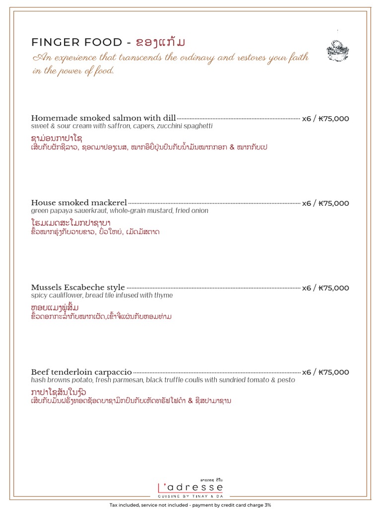 Exquisite Finger Food Menu Options | PDF