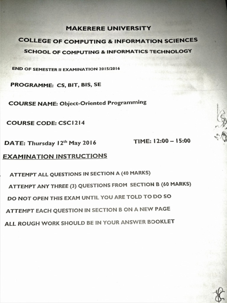 OOP Exam | PDF OOP Exam | PDF