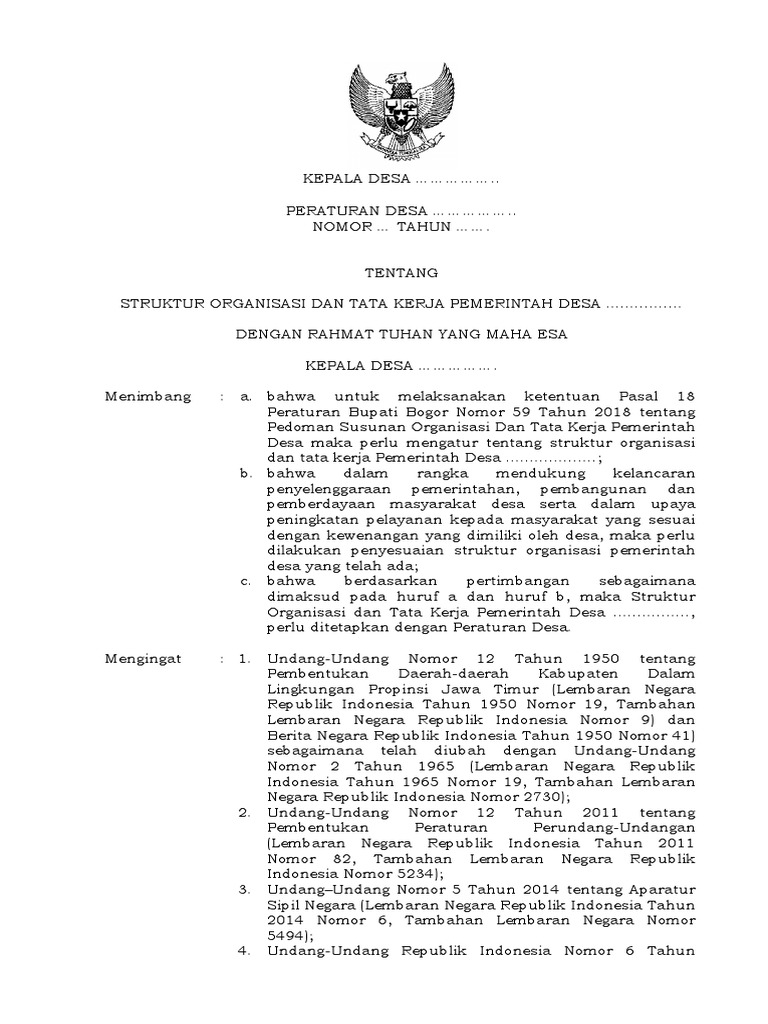 Contoh Perdes SOTK (Hends) | PDF