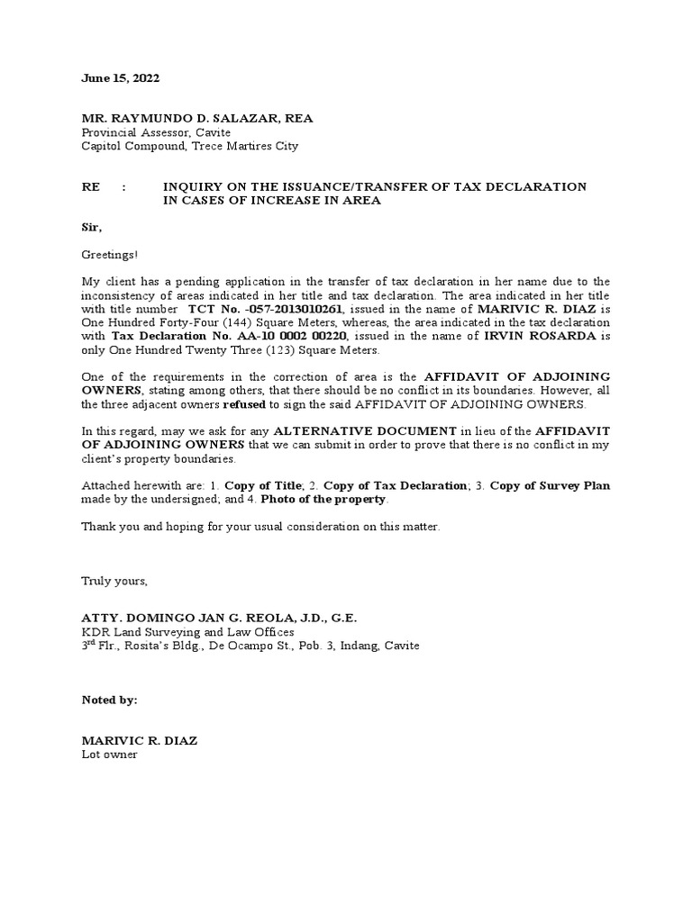 Letter of Inquiry Assessors 5603 | PDF