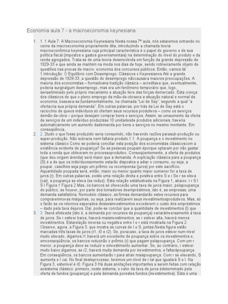 Economia Aula 7 | PDF | Economia | Macroeconomia