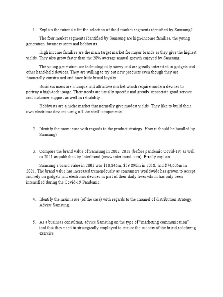 Samsung Case Study | PDF | Business | Computers