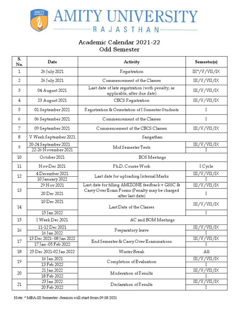 Academic Calendar 2021 22 | PDF | Academic Term | Academia
