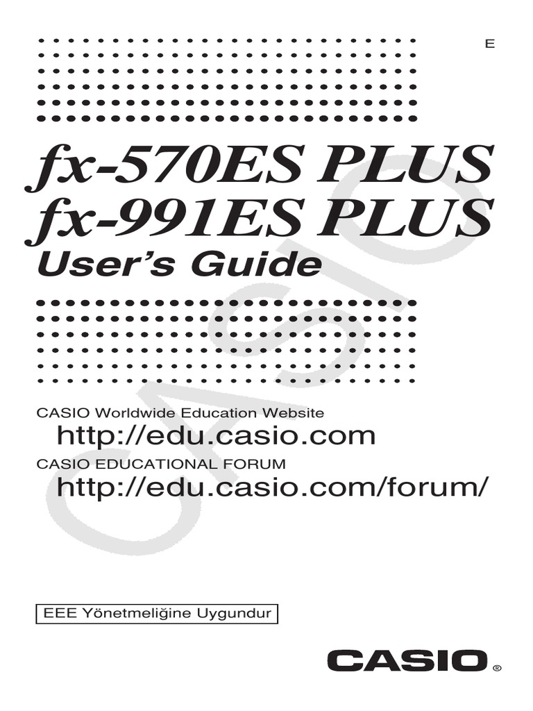 Casio Calculator Manual Fx-570 991ES PLUS en | PDF