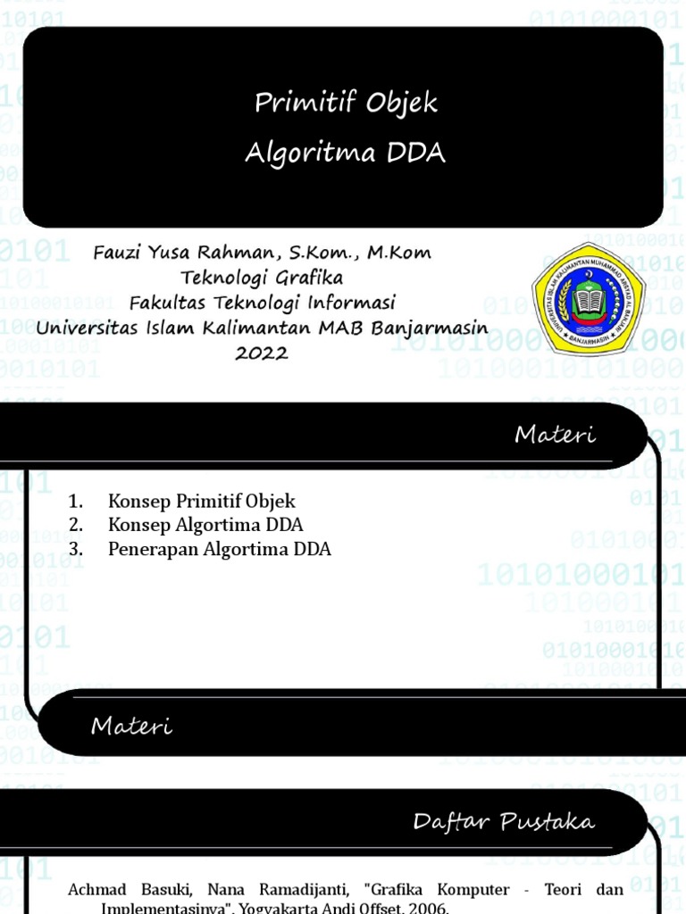 Algoritma DDA dalam Grafika Komputer | PDF | Metode & Bahan Ajar | Komputer