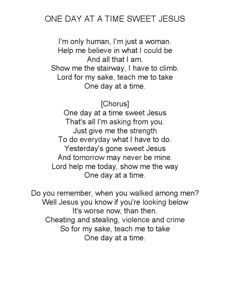 One Day at A Time Sweet Jesus | PDF
