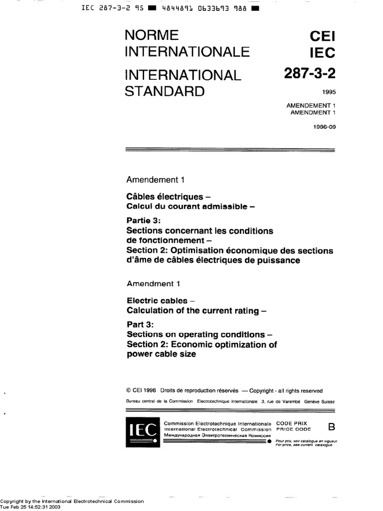 Iec 60287-3-2 | PDF | International Electrotechnical Commission | Geneva