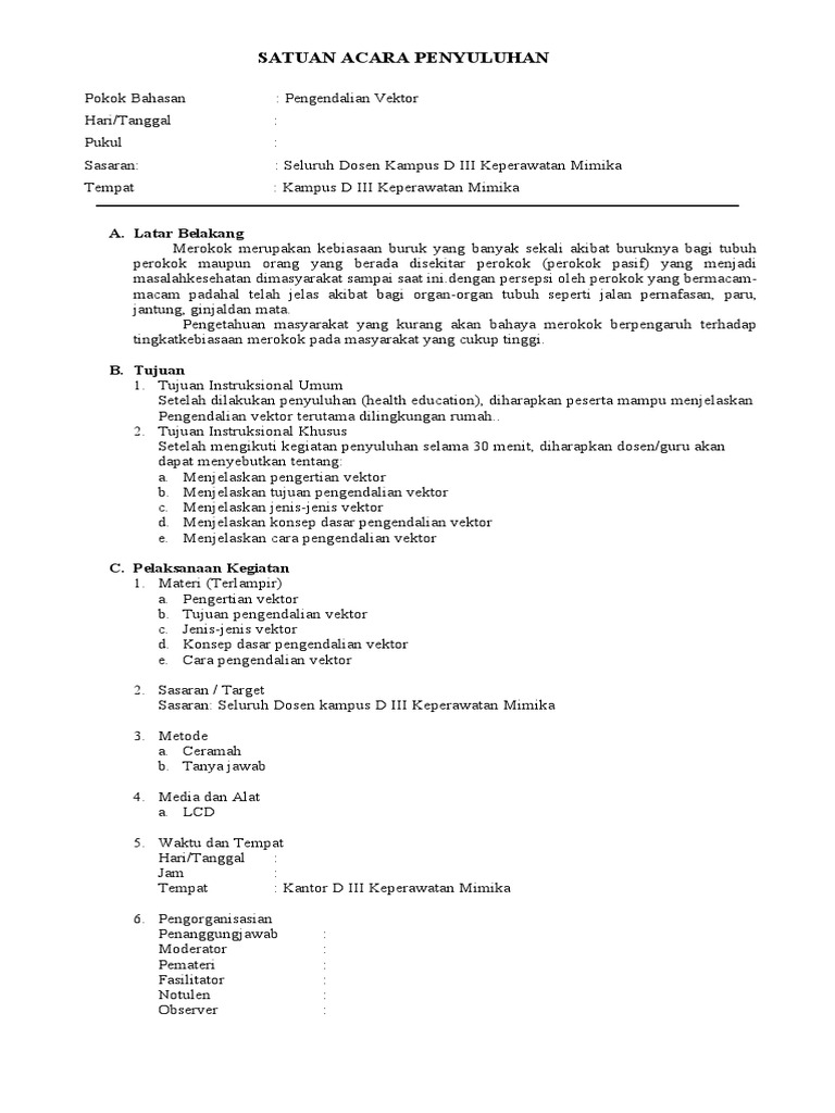 SAP Promkes Contoh | PDF | Karier & Perkembangan | Kesehatan Holistik