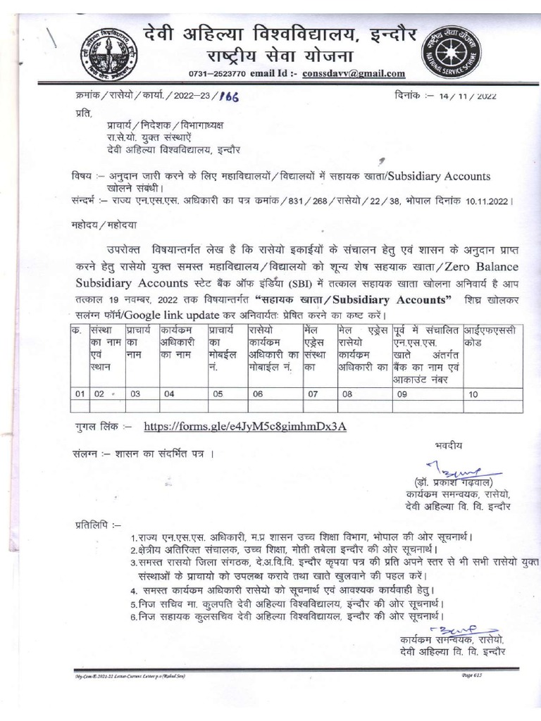 166 Anudan Letter | PDF