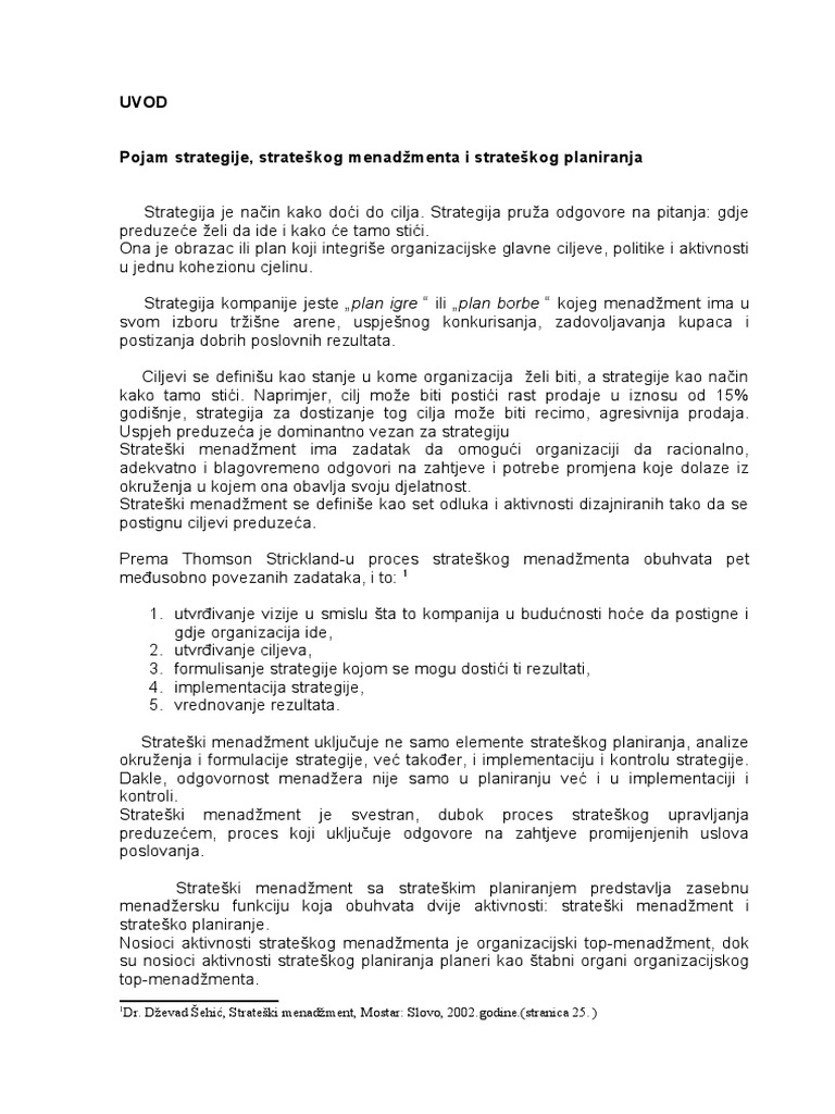 Seminarski-Strategisko Planiranje | PDF