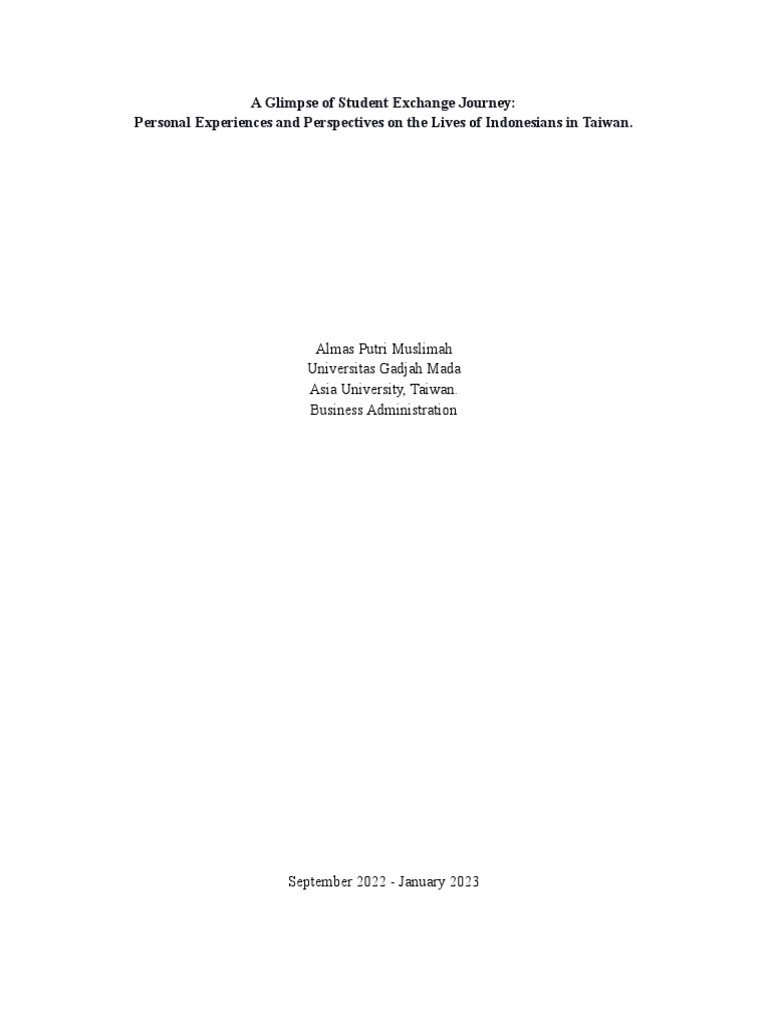 Insights from IISMA in Taiwan | PDF | International Student | Indonesia