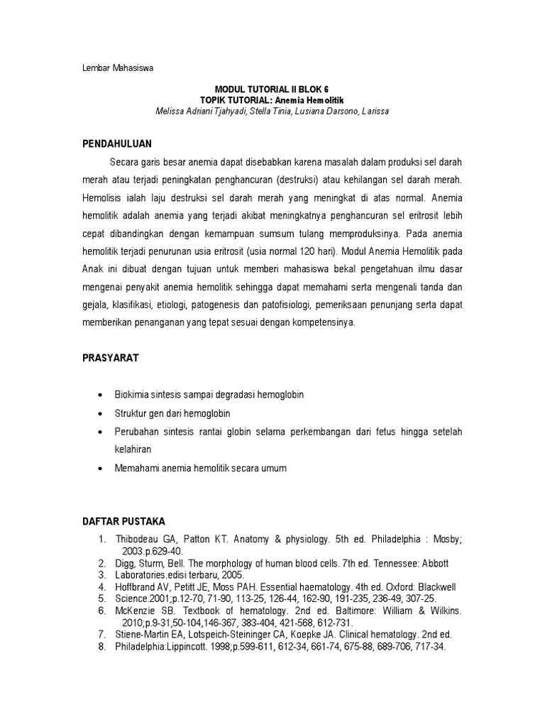 Lembar Mahasiswa Modul 2 Blok 6 2022 | PDF | Sains & Matematika