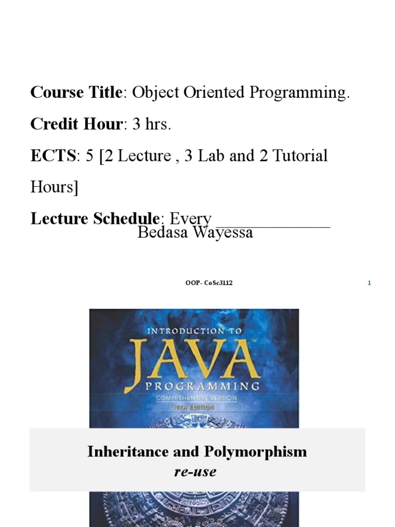 Chapter - 3 Inheritance and Polymorphism | PDF | Method (Computer ...