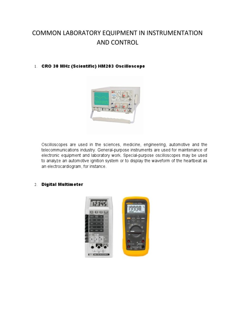 Essential Laboratory Equipment Overview | PDF | Electrical Engineering ...