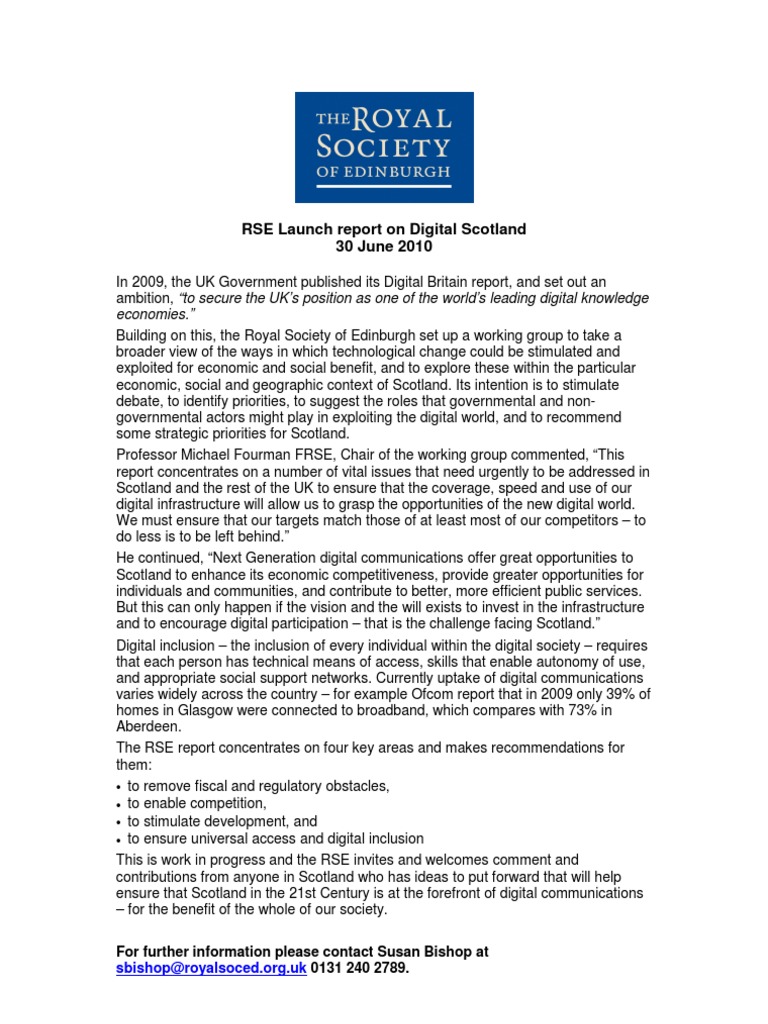Digital Scotland Strategy Recommendations | PDF | Internet Access ...