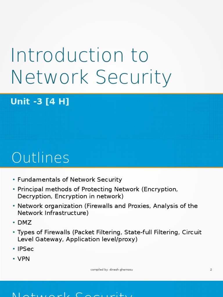 Unit 3 - Introduction To Network Security | PDF | Computer Network | Proxy Server