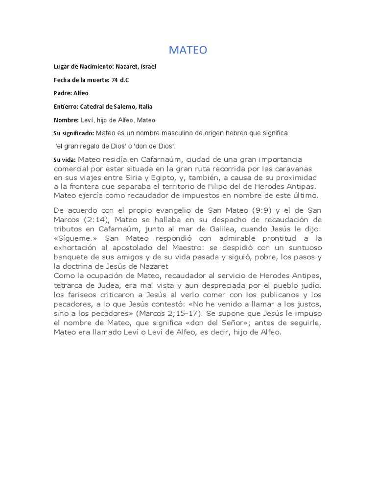 Mateo | PDF