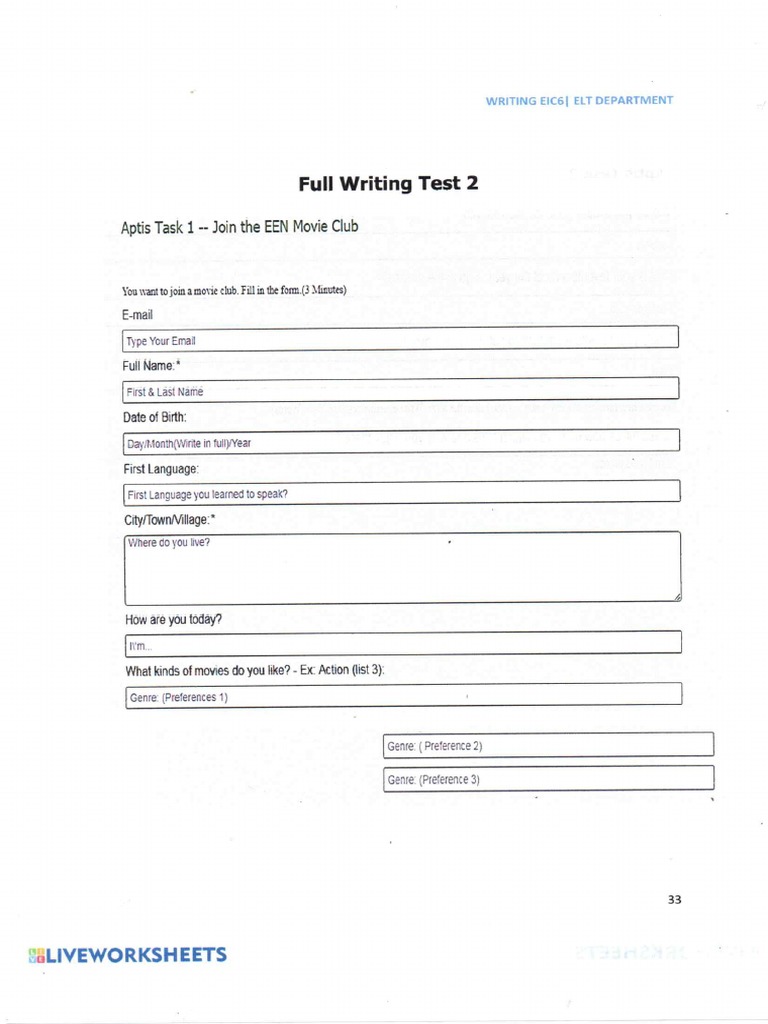 Writing Aptis | PDF