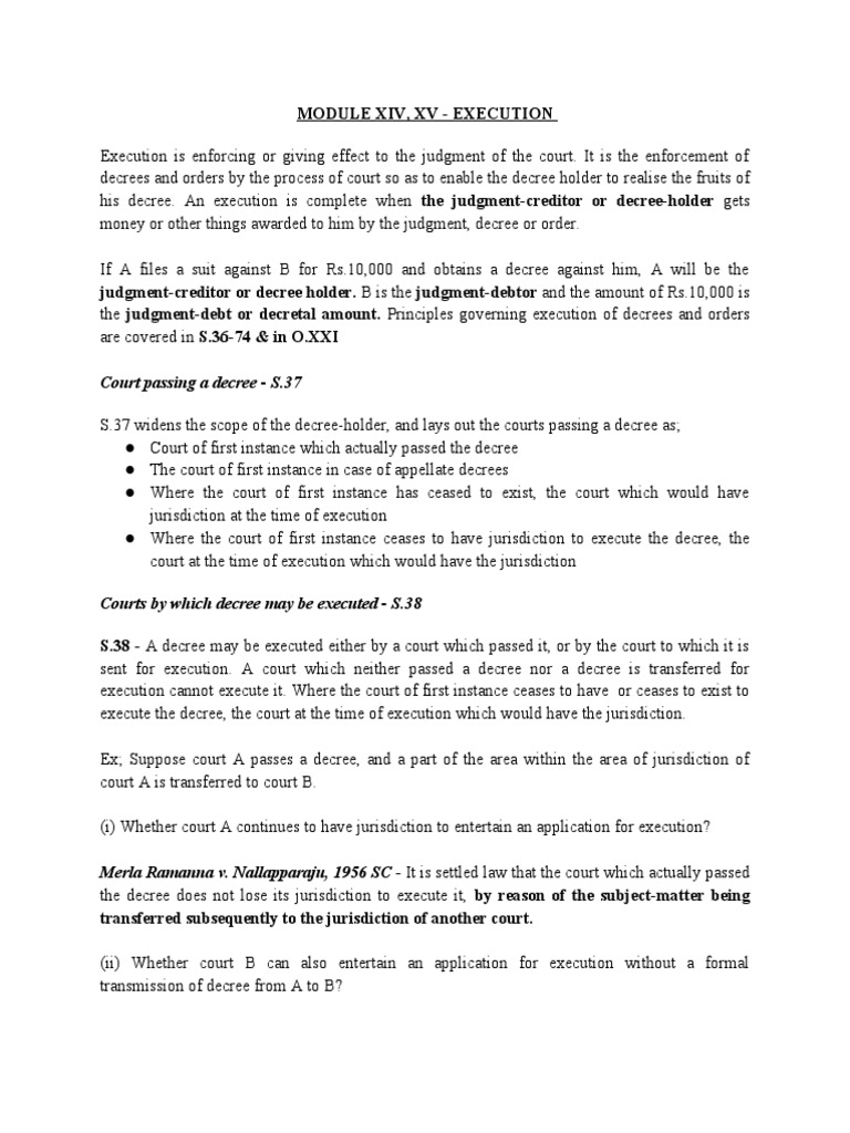 Court Passing A Decree - S.37 | Download Free PDF | Lawsuit | Judgment (Law)