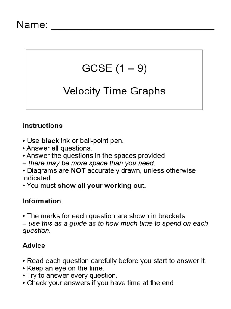 Velocity Time Graphs | PDF | Speed | Acceleration