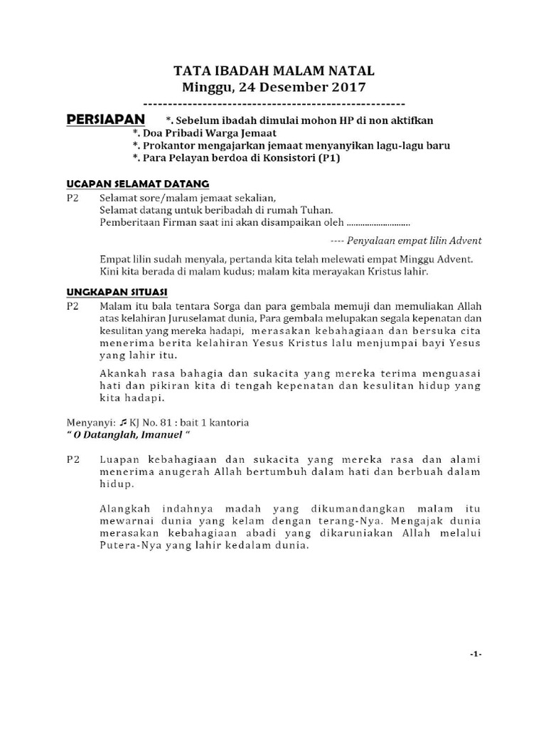 Contoh Ibadah Malam Natal | PDF