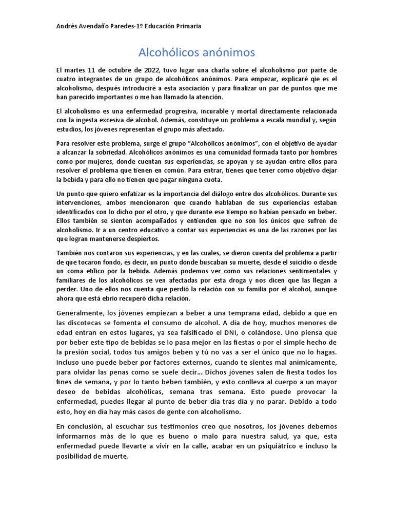 Alcohólicos Anónimos | PDF | Alcoholismo | alcoholicos anonimos