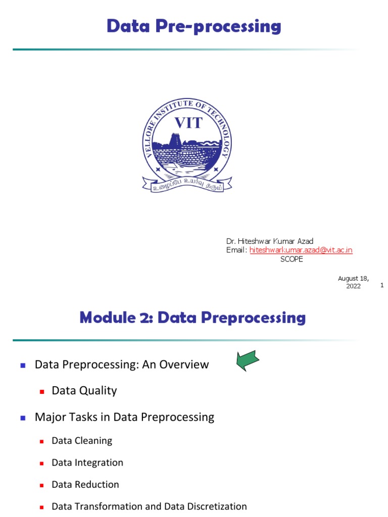 Data Preprocessing (DWDM MOD 2) | PDF | Principal Component Analysis | Wavelet