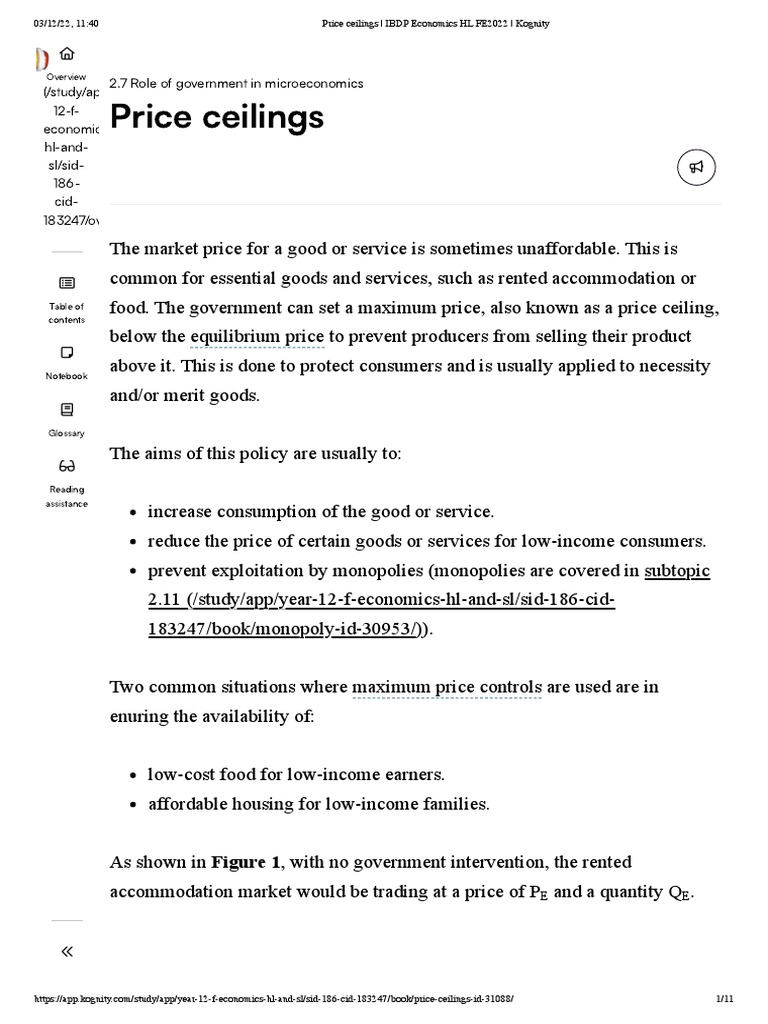 Price Ceilings | PDF | Economic Surplus | Prices