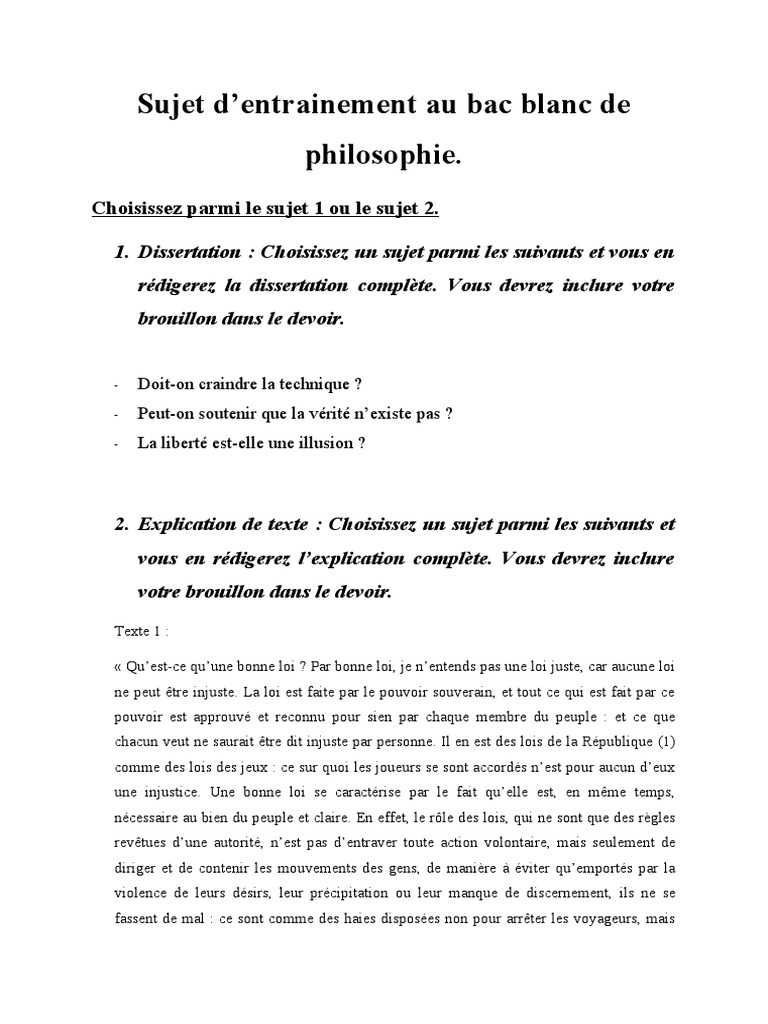 Sujet Prepa Bac Blanc STMG | PDF | Philosophie