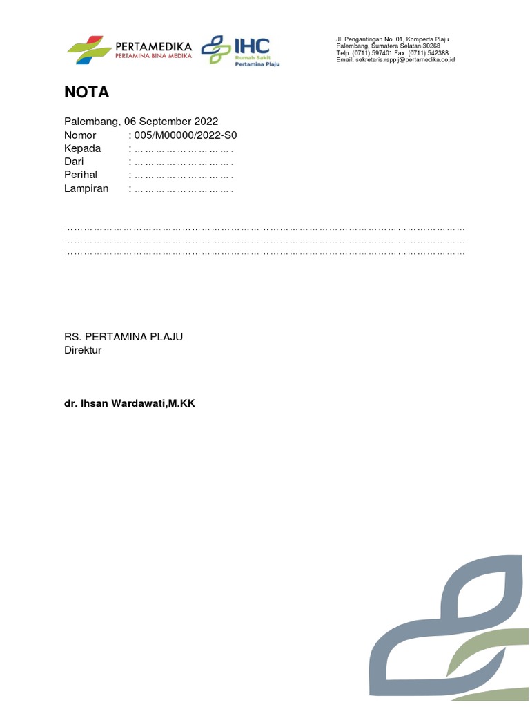 Lampiran Format Nota | PDF