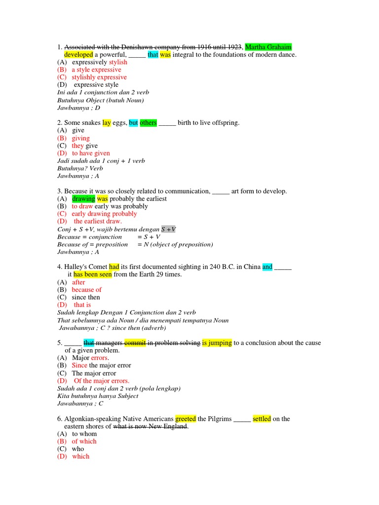Pembahasan Structure Hari 2 | PDF | Verb | Noun