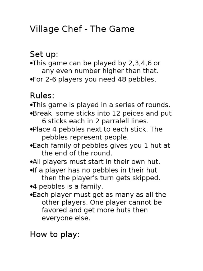 Village Chef - The Game | PDF