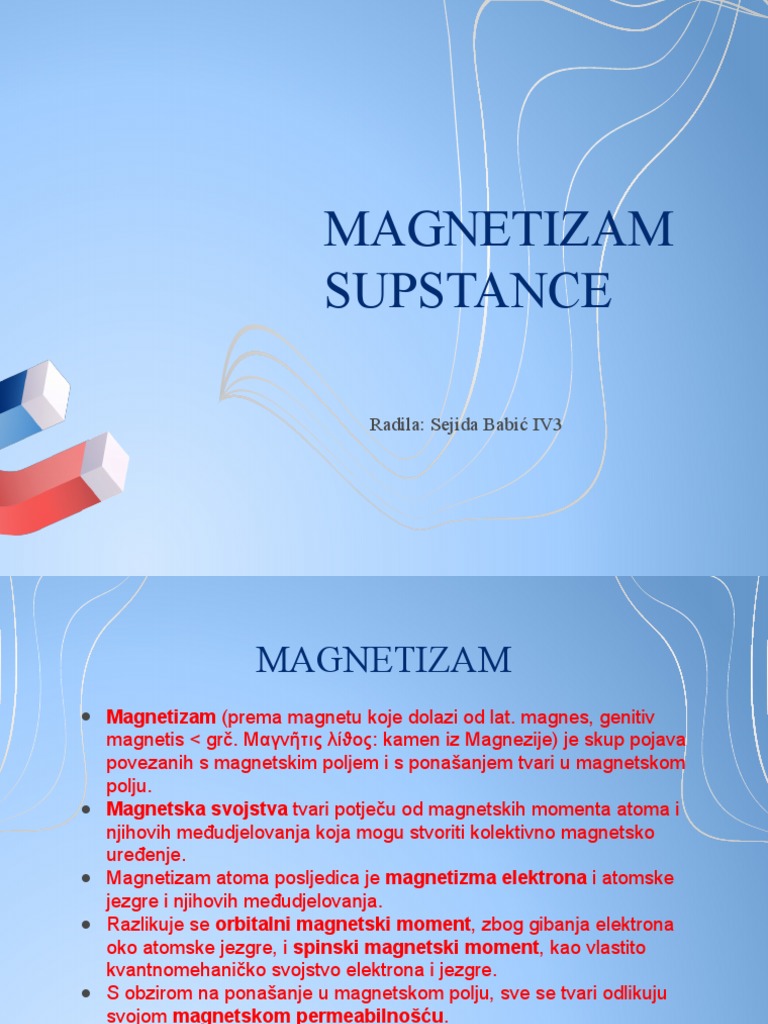 Magnetizam Supstance | PDF