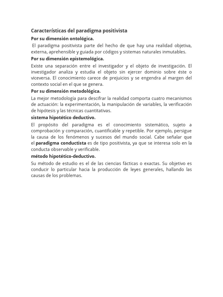 Características Del Paradigma Positivista 2 | PDF | Crecimiento personal y profesional ...