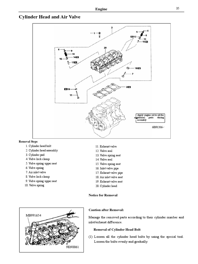 01 4G64S4M & 4G69S4N Engine-2 | PDF | Piston | Valve