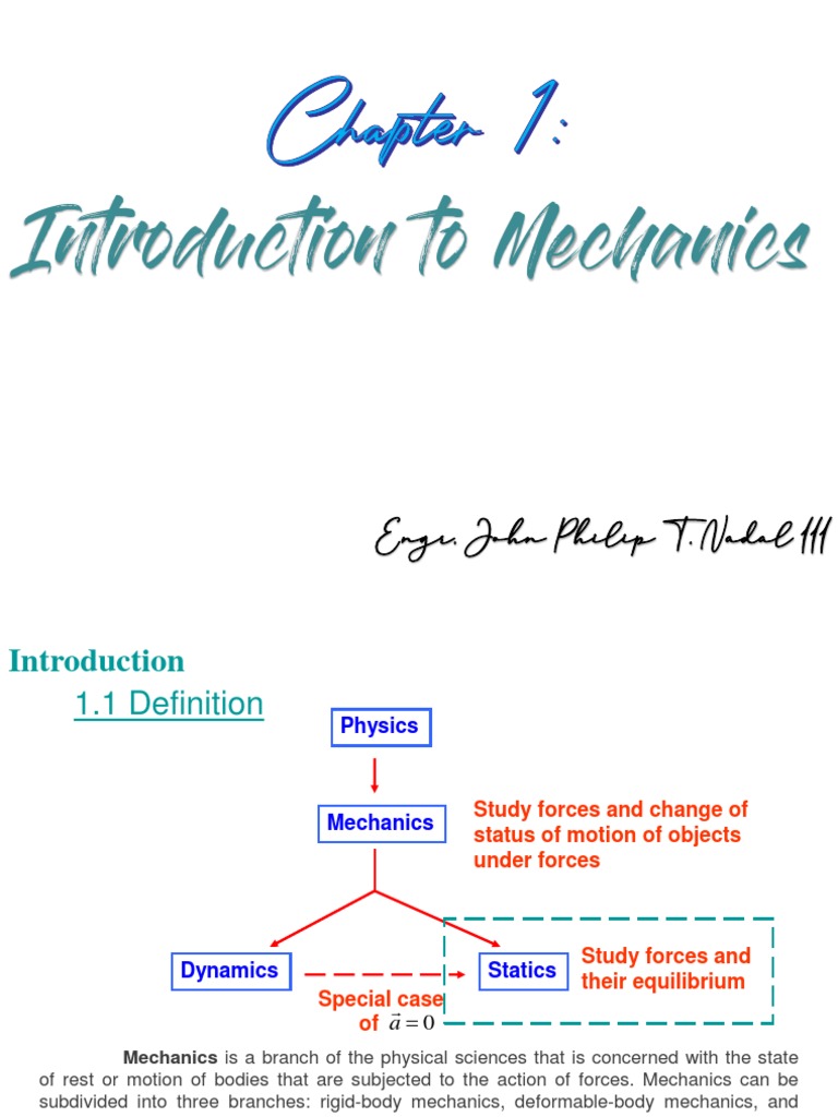 Introduction to Mechanics Concepts | PDF