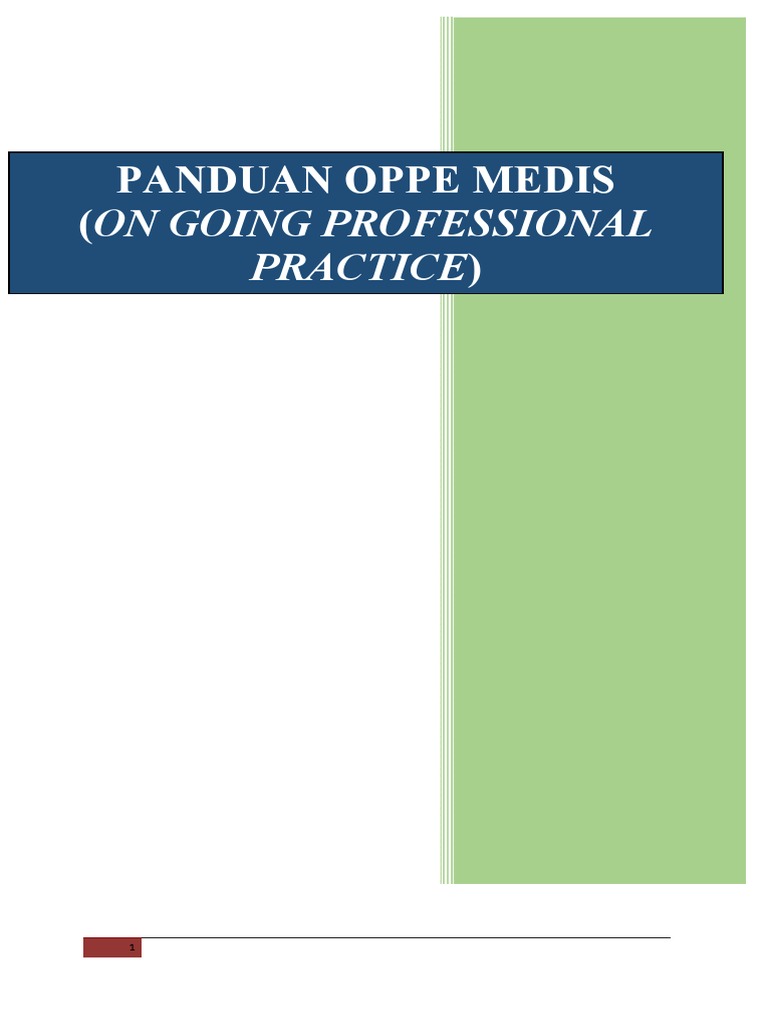 Panduan OPPE Medis.1 | PDF | Bisnis | Pengembangan Diri