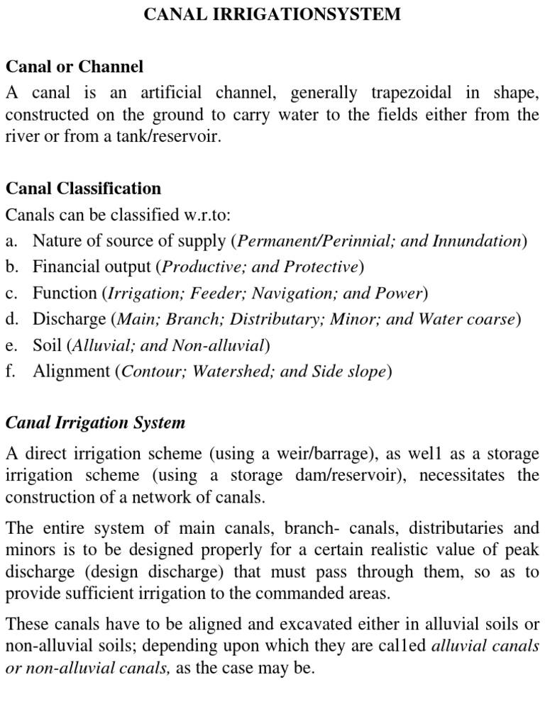 5-Canal Irrigation System | PDF | Drainage Basin | Soil Mechanics