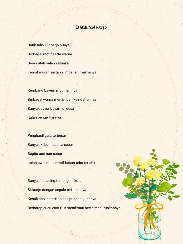 Hawwaun Qulub - Batik Jetis Sidoarjo - X Farmasi 1 | PDF