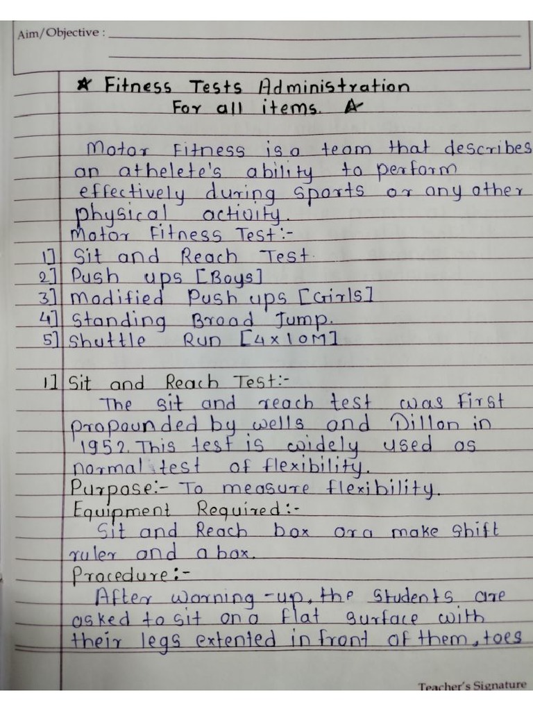 Practical No.1 Fitness Test Administration | PDF